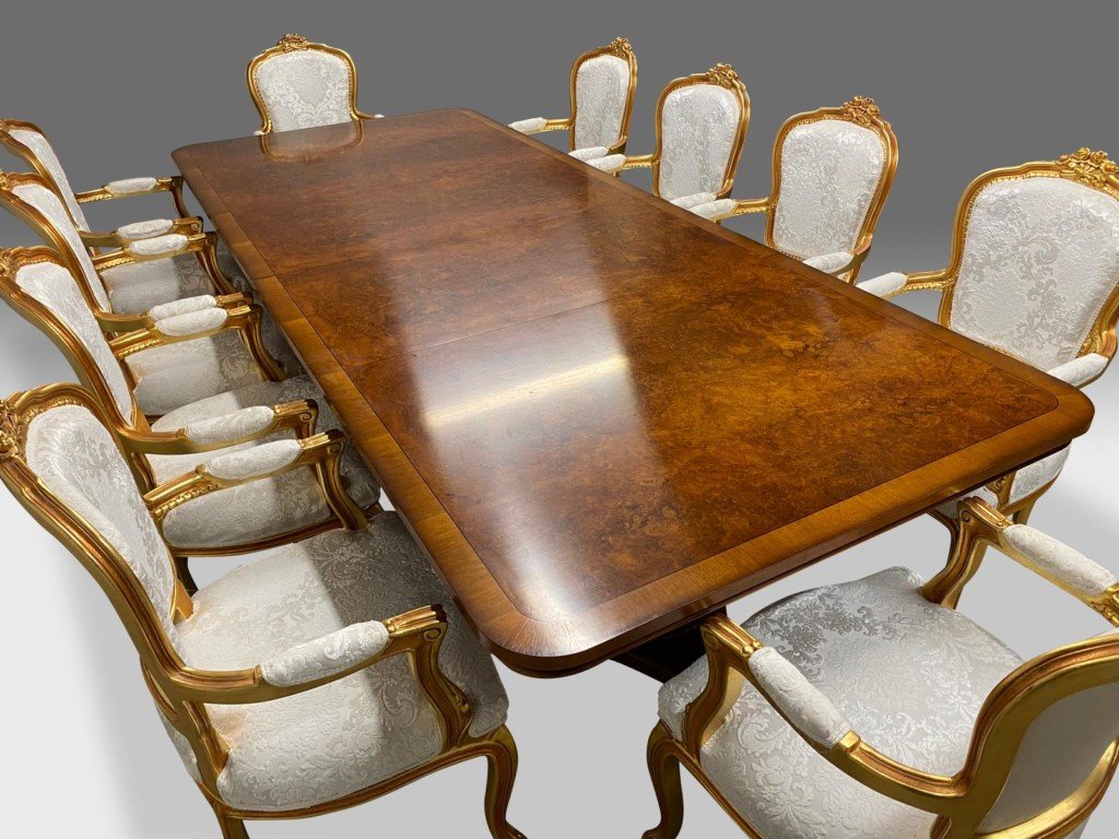 Stunningly beautiful Elite Burr Walnut dining table professionally ...