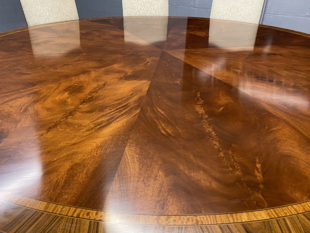 7.11ft Elite Designer Art Deco Sunburst mahogany Circular dining table ...